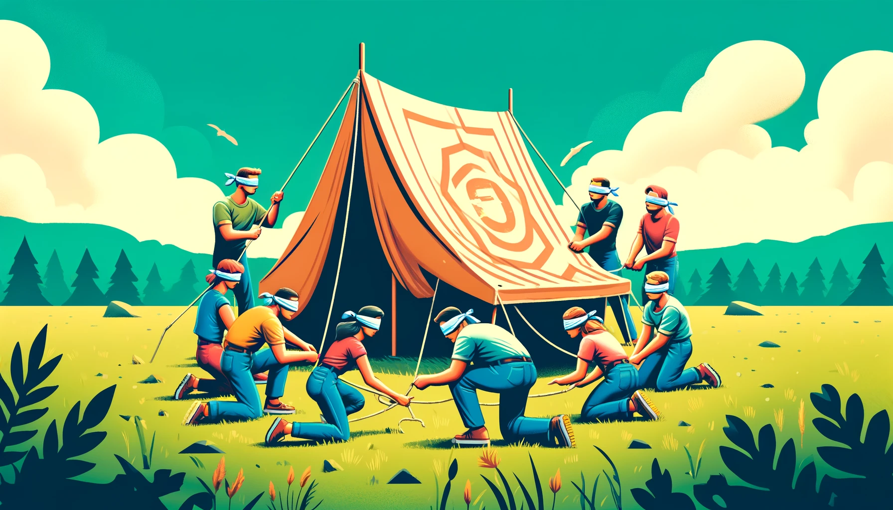 Blindfold Tent Pitching Challenge: Enhance Team Communication and Trust | Corporate Teambuilding